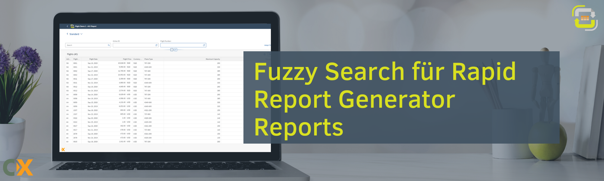 Fuzzy Search für Rapid Report Generator Reports - Cadaxo GmbH